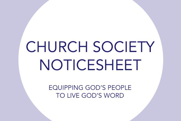 Church noticesheet insert - Church Society